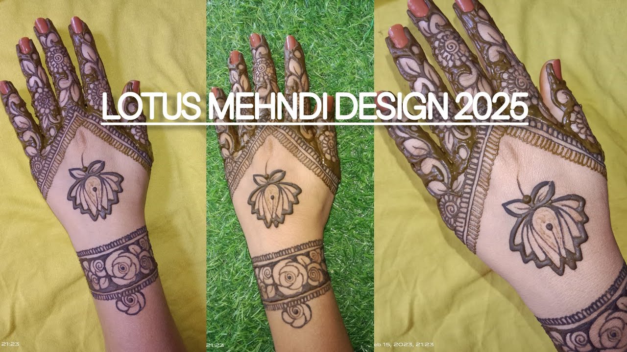 Latest Lotus mehndi design for back hand | dulhan mehndi design| Lotus ...