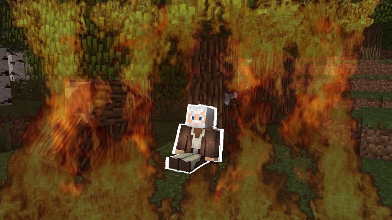 Minecraft: Burning Sacred Rubber Tree Timelaps (x3,187) - YouTube