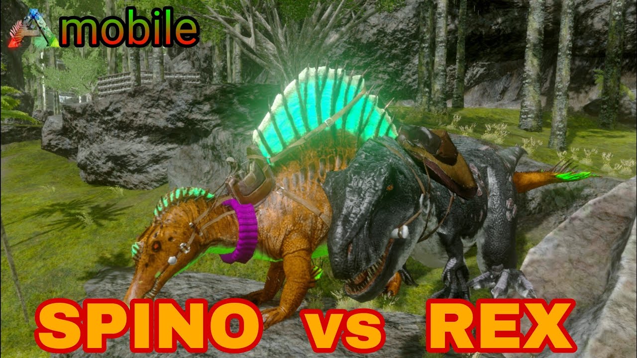 ark mobile rex vs spino - YouTube