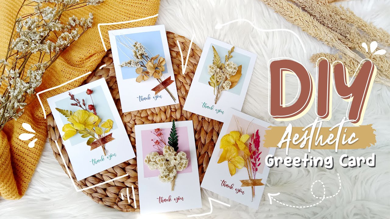 DIY Greeting Card Aesthetic | Handmade simpel tapi cantik - YouTube