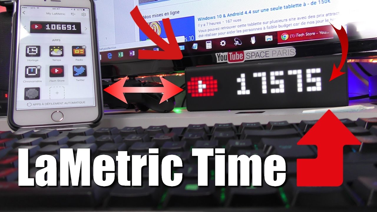 UN COMPTEUR D'ABONNÉS YOUTUBE , INSTAGRAM , TWITTER .. LaMetric Time ...