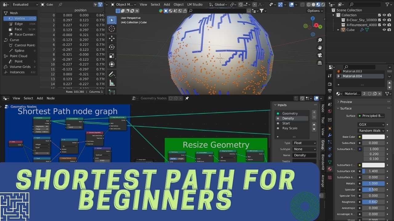 Blender Shortest Path for beginners - YouTube