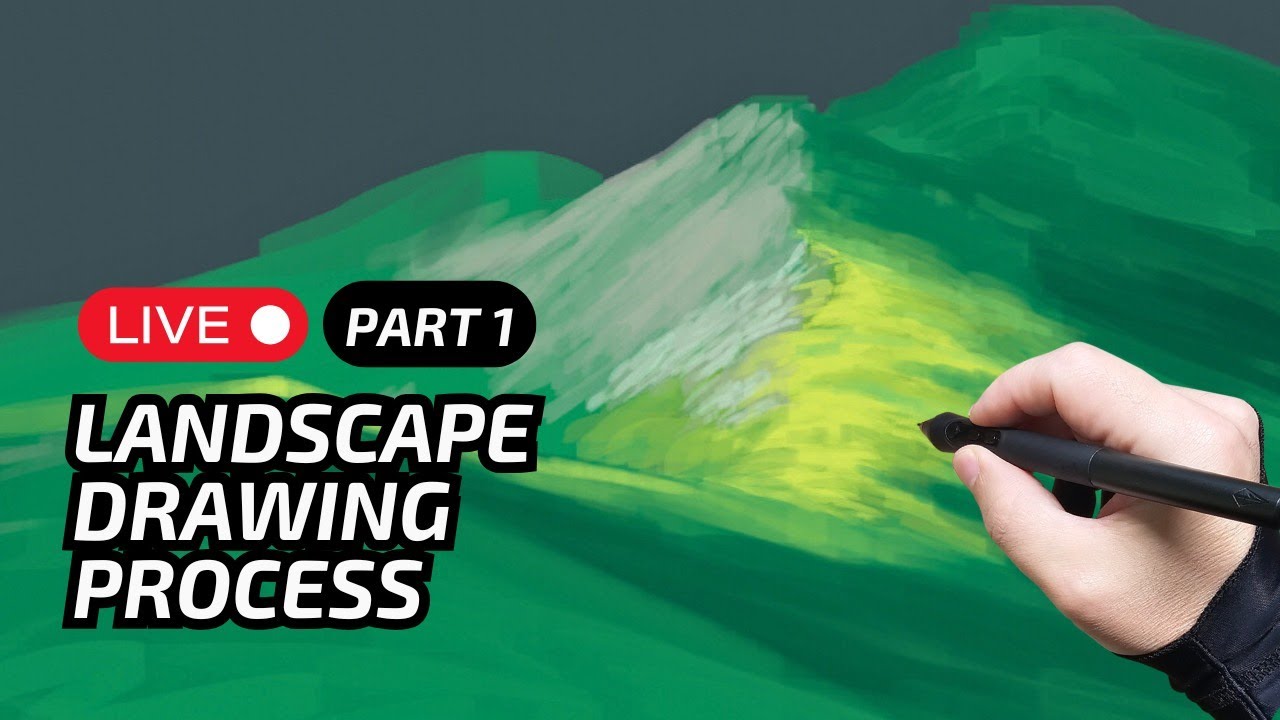 ANIME-STYLE Epic Mountains: Part 1- Relaxed Landscape Drawing - YouTube