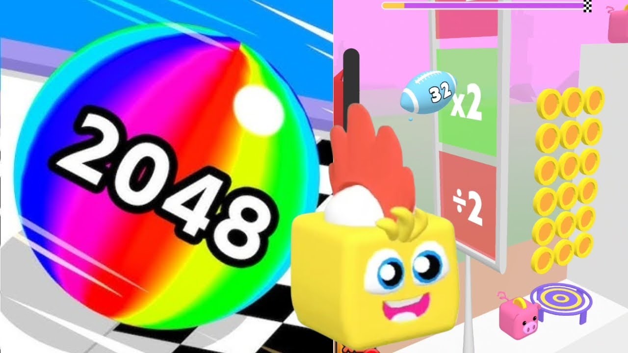 MAX LEVELS- Ball Run 2048 vs Ball Run Infinity vs Happy Cube 2048 ...