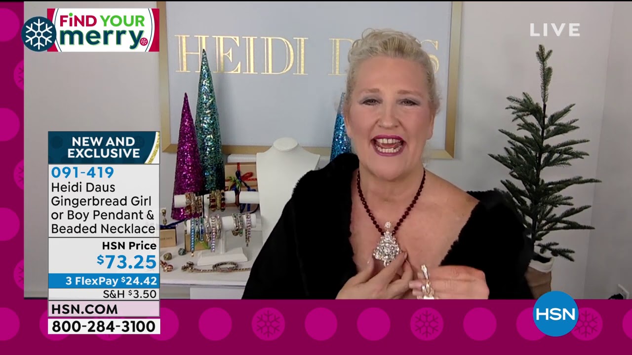 Heidi Daus Gingerbread Girl Pendant and Beaded Necklace - YouTube