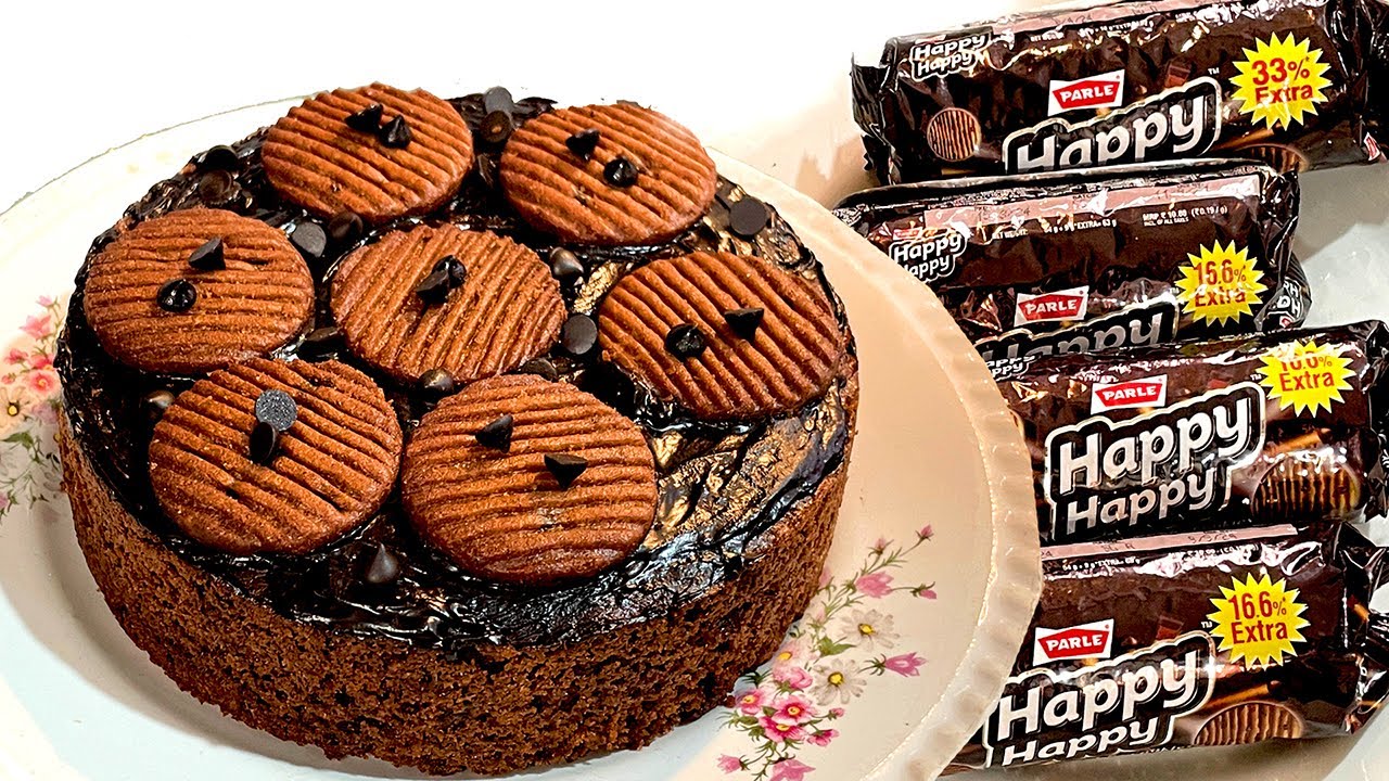 Happy Happy Biscuit Cake | Eggless Biscuit Cake Recipe in Hindi Without ...