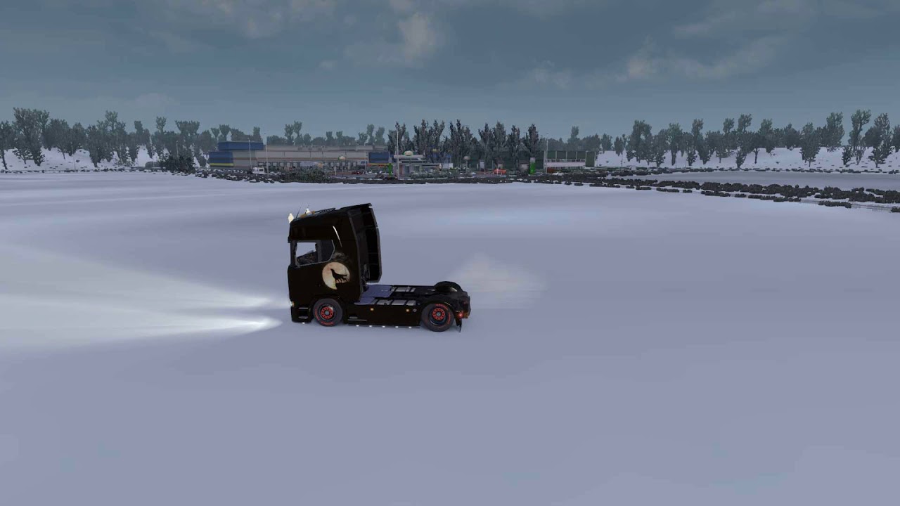 ETS2 .gr Snow Drifting in winter mod - YouTube