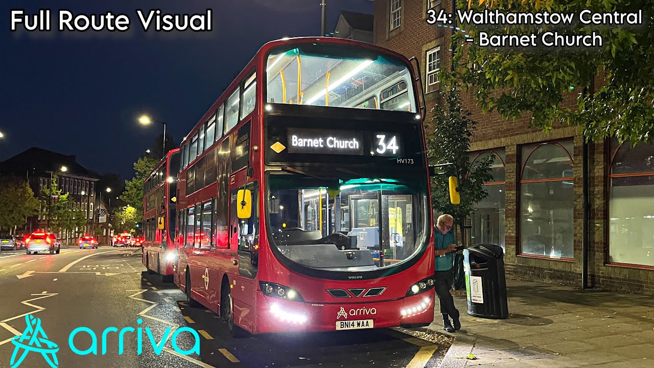 Full Route Visual | London Bus Route 34: Walthamstow Central - Barnet ...