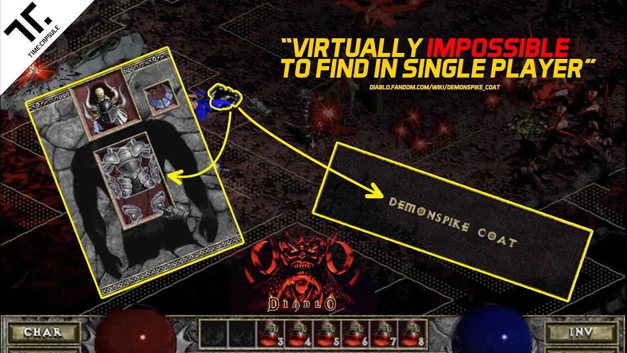Finding the RAREST (0.001%) Armour in Diablo 1 (1996) | Demonspike Coat ...