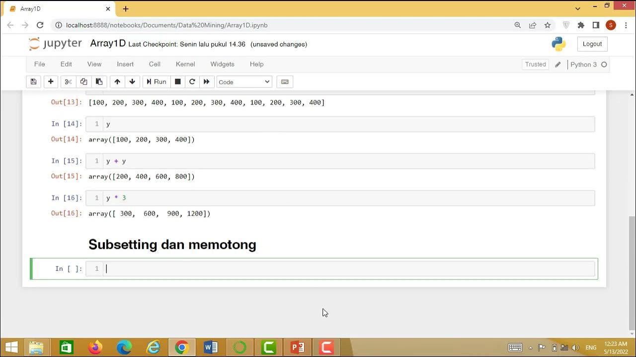 Array 1D dan Pengenalan Numpy - YouTube