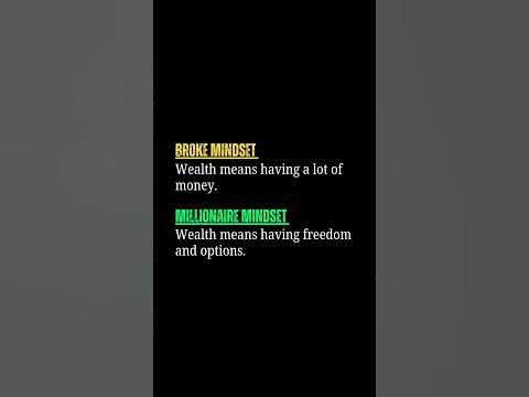 Broke Mindset Vs Millionaire Mindset - YouTube