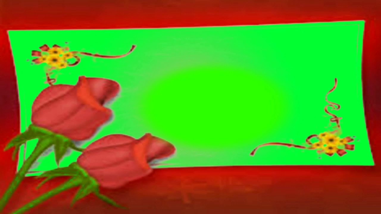 Flowers frame green screen Chroma key effects - YouTube