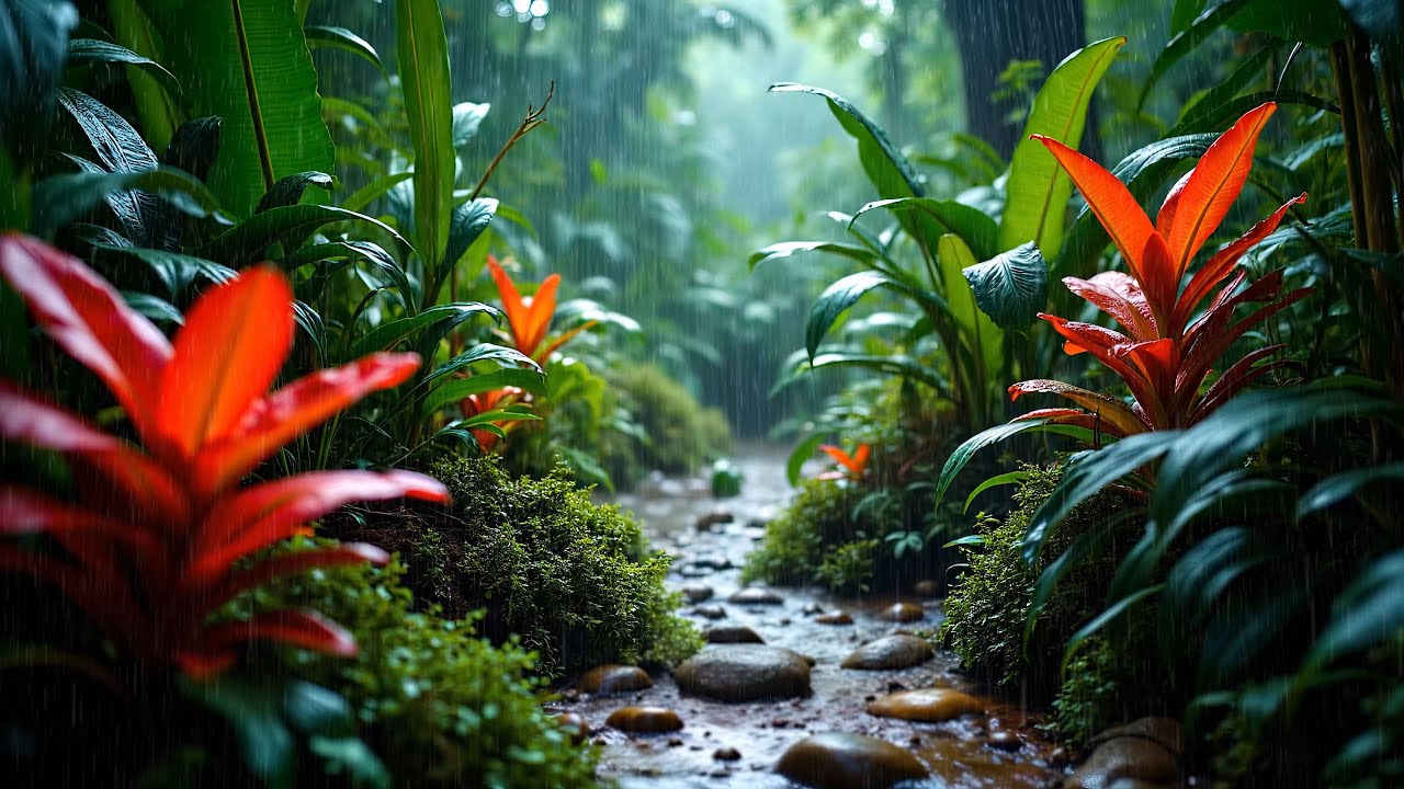 Tropical Rainforest Sounds for Sleeping | Calming Background Ambience ...