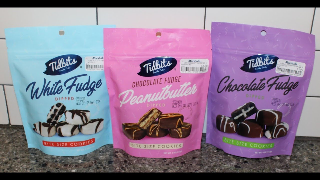 Tidbits Snacks To Go Bite Size Cookies: White Fudge Dipped, Chocolate ...