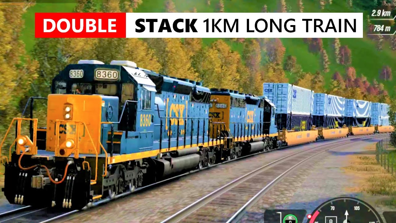 DOUBLE Stack CONTAINER Train |1 KM Long Train - 4 Powerful Diesel ...