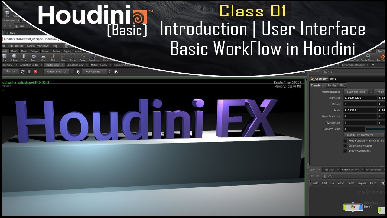 Houdini Tutorial Beginner Class 01 Introduction User Interface And Basic Workflow In 4307
