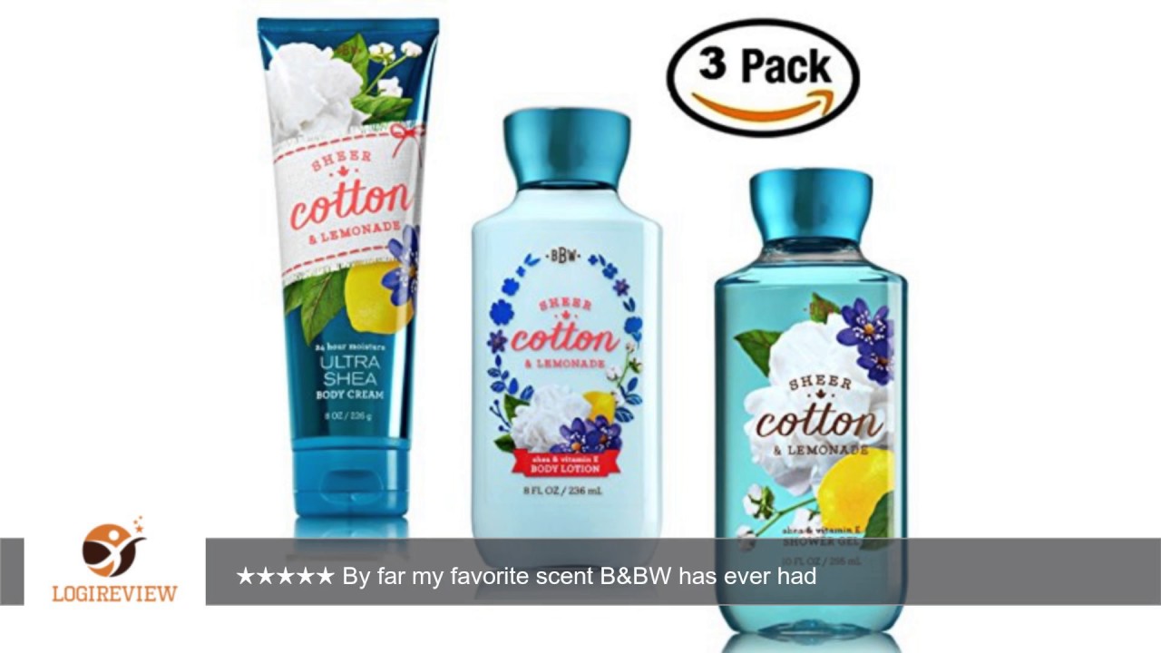 Sheer Cotton And Lemonade 3 Piece Bath And Body Works T Set