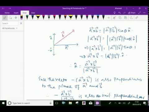 Vectors : - ( Unit vector perpendicular to two vectors ) - 41. - YouTube
