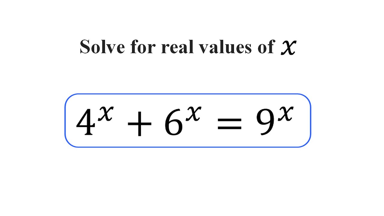 Solve For Real Values Of X 4 x 6 x 9 x YouTube