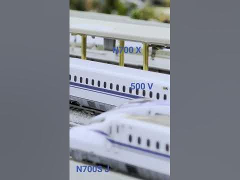 KATO N700-2000 X編成とTOMIX 500 V編成とKATO N700S-0 J編成の並び - YouTube