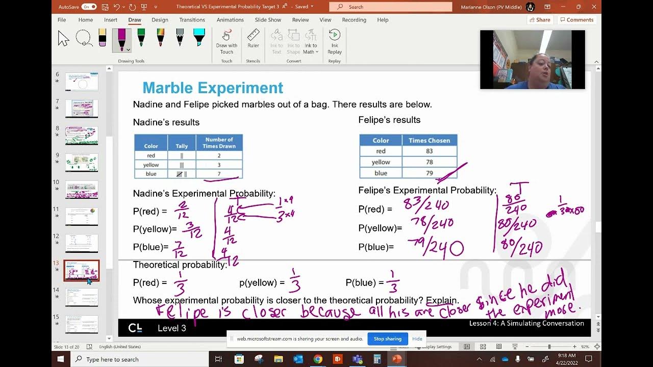 Theoretical vs Experimental Probability Part 3 - YouTube