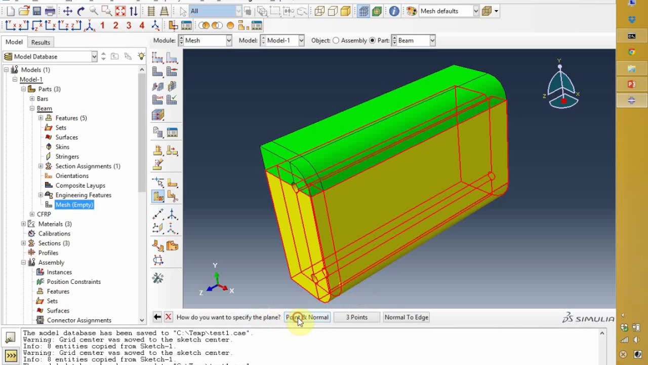 Model MT 6 1 Prestressed CFRP Strengthened BeamSymm1 2 using ABAQUS . - YouTube
