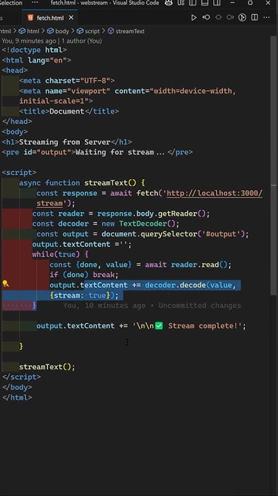 Fetch API Readable Streams using Node API Call - YouTube