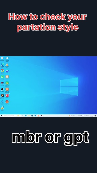 How to check your disk partition style GPT or MBR #diskusage # ...