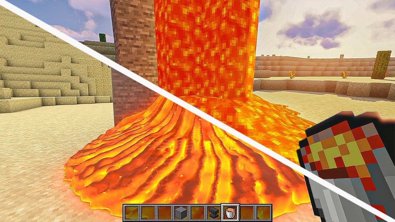 realistic lava in minecraft: ANIMATION vs SHADERS - YouTube