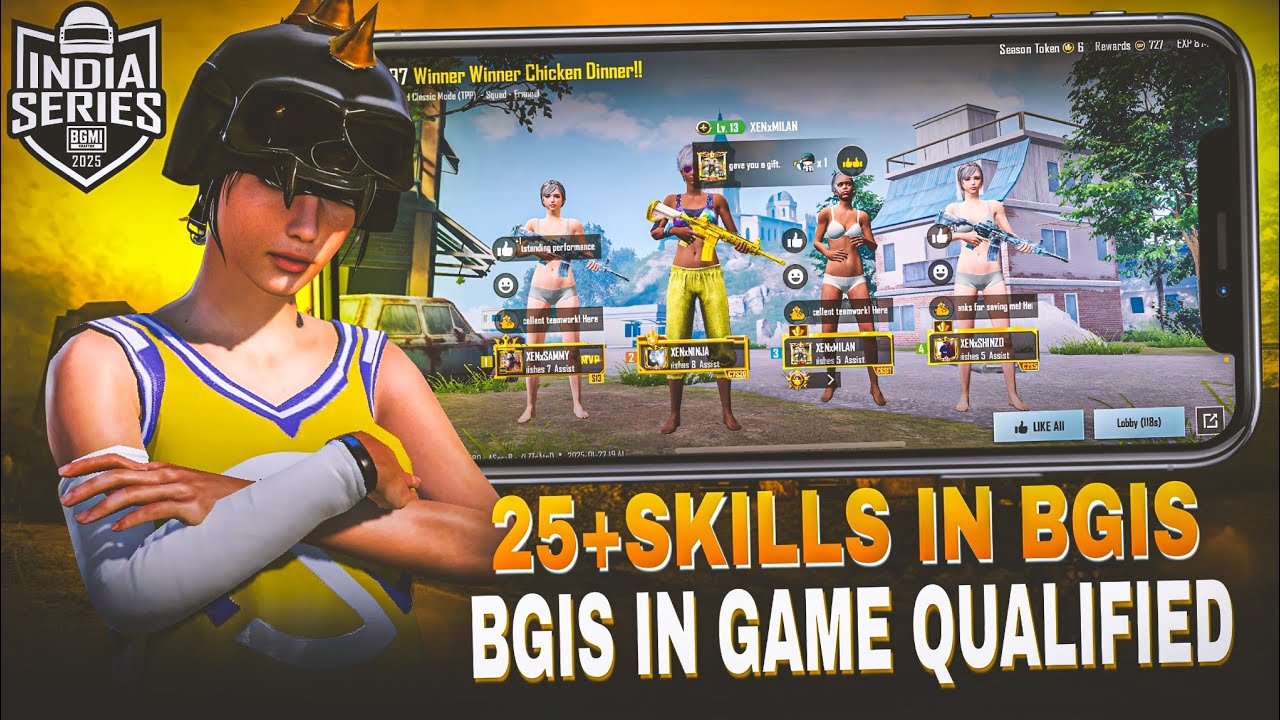 BGIS IN GAME QUALIFIERS 🇮🇳25 + skills wwcd match 2 bgis in game qualified - YouTube