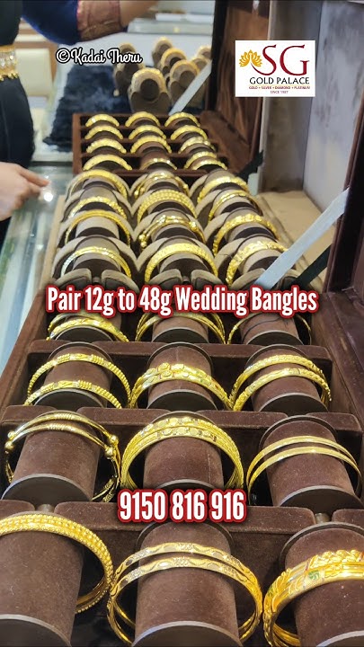Pair just 12g to 48g Light Weight Wedding Bangles| SG Gold Palace 2025 Discount offer - YouTube