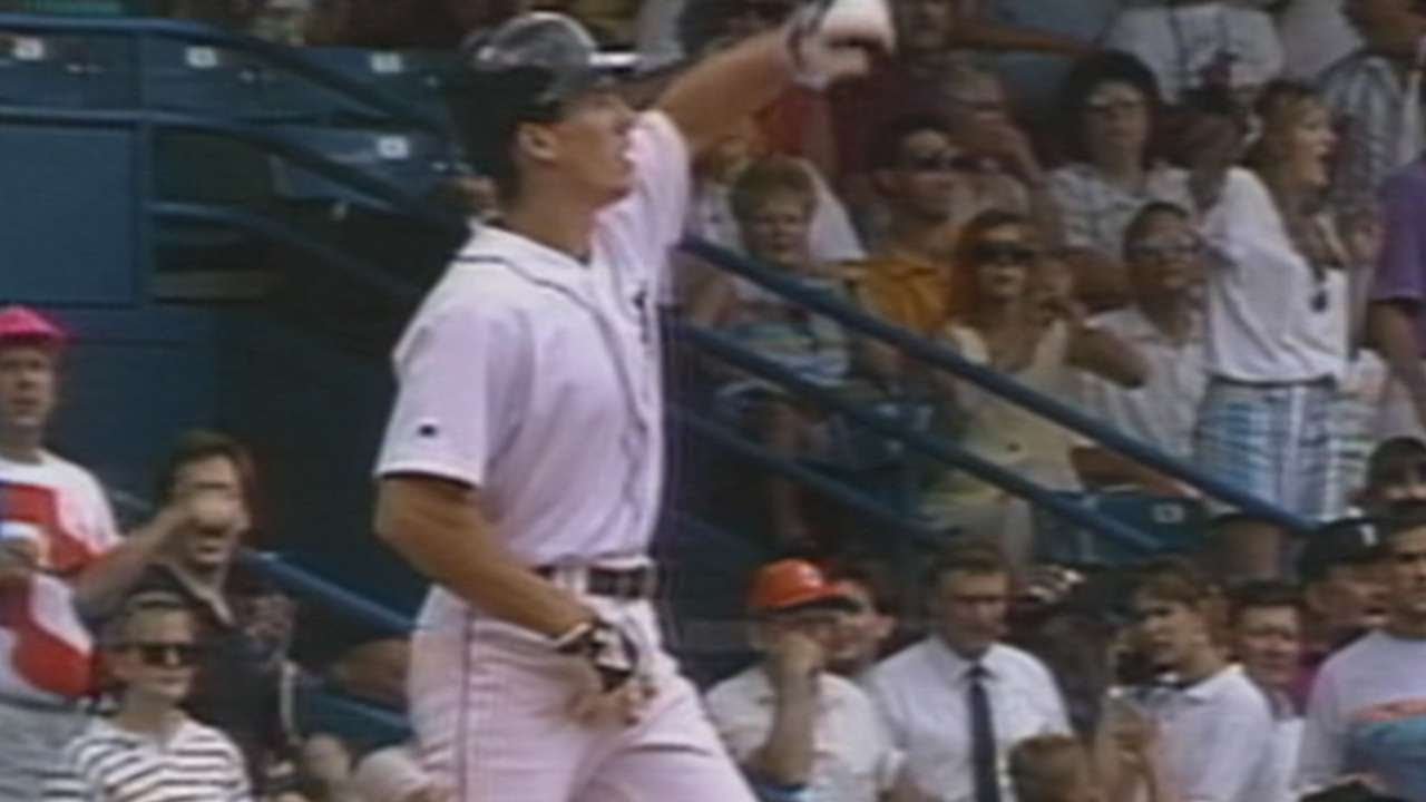 Fryman hits for the cycle in 1993 - YouTube