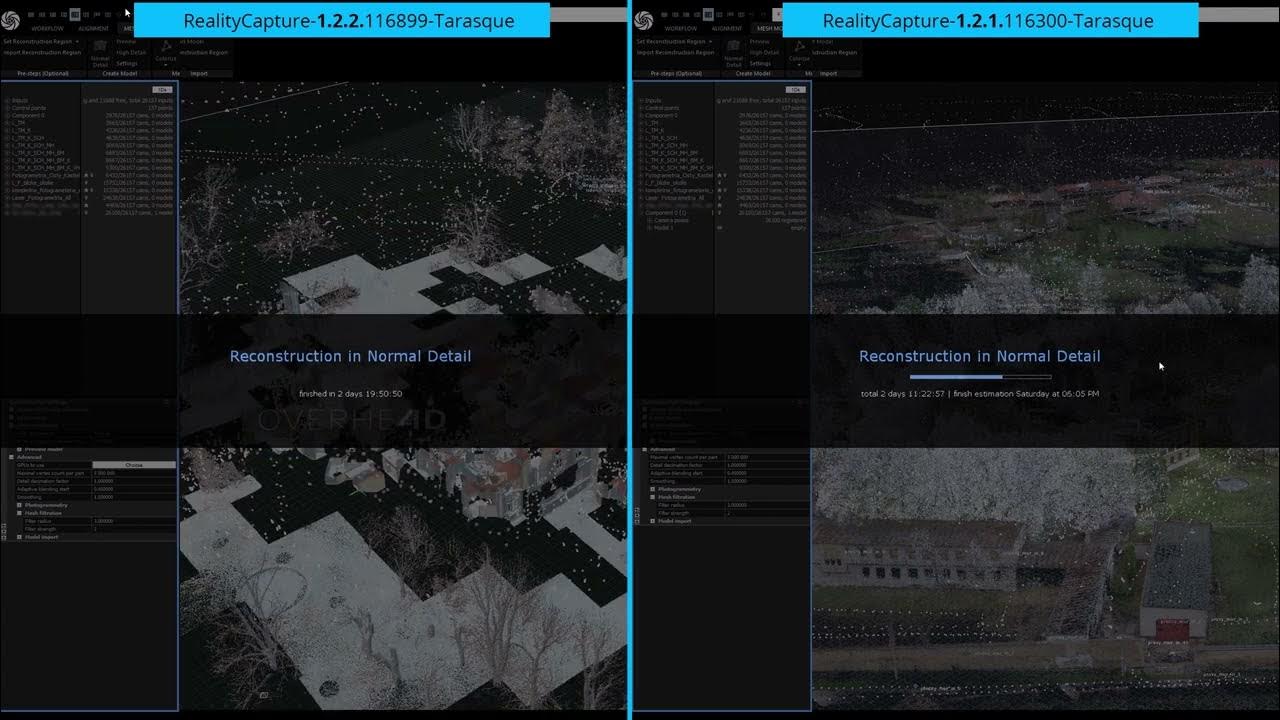 RealityCapture benchmark RC121 vs RC122 - YouTube