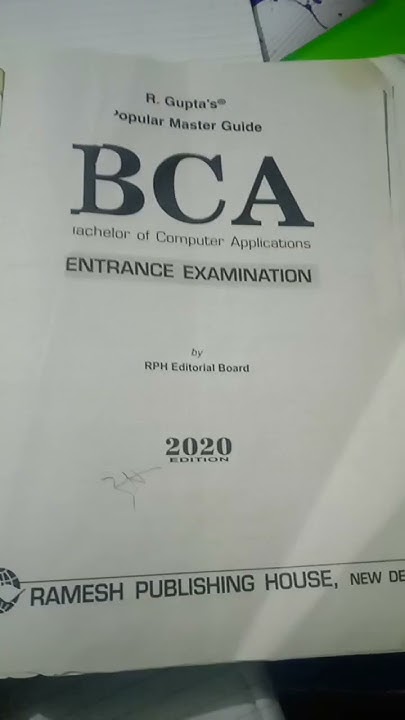 BCA Entrance exam ka best book 📚📚 - YouTube