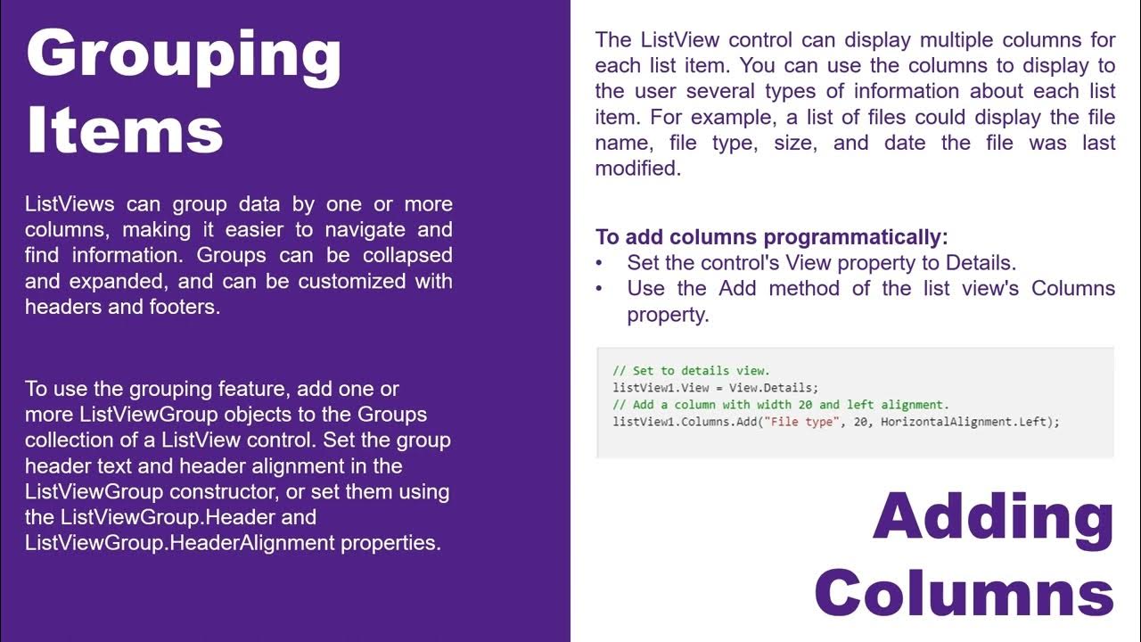 ListView - C# Windows Forms Controls - YouTube