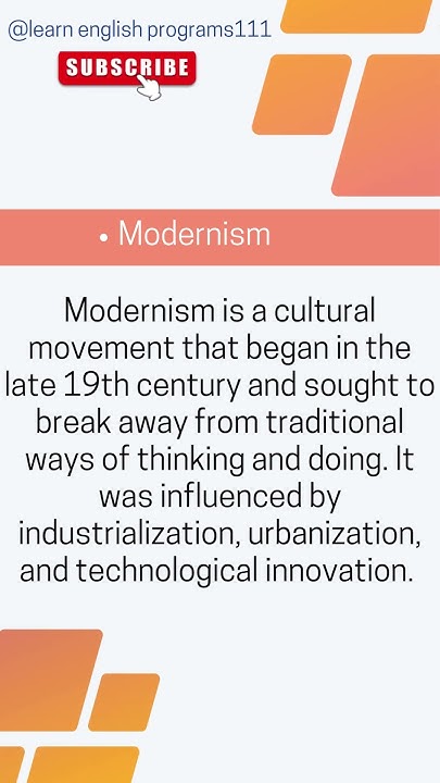 What is modernism? Introduction to modernism. Learn english programs111 ...
