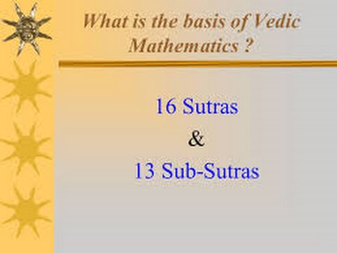 13 sub- sutras of vedic mathematics by the math majician - YouTube