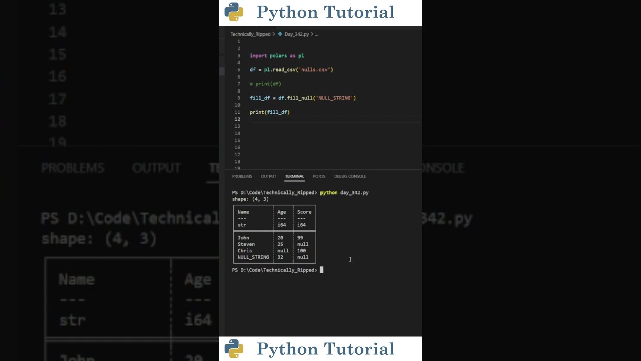Fill Drop Null Values In Polar Dataframe Python Tutorial YouTube Fill Drop Null Values In Polar Dataframe Python Tutorial YouTube