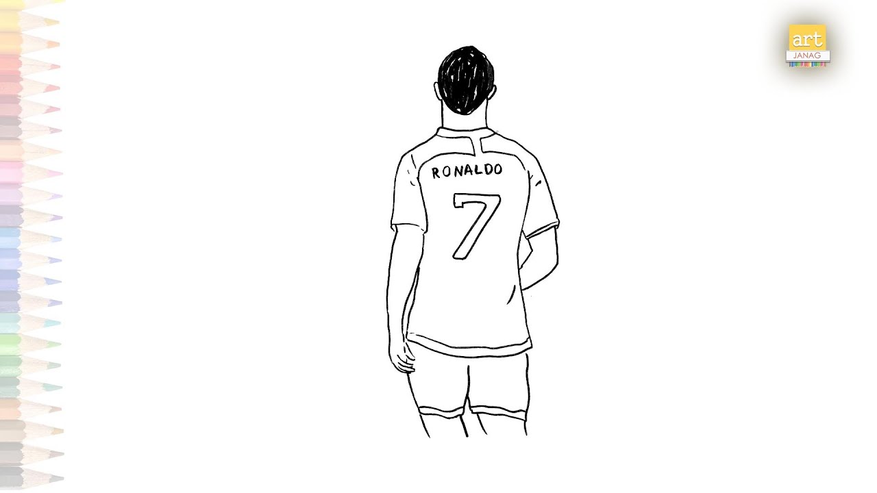 CR7 Drawing easy | Football player drawings easy | How to draw ...