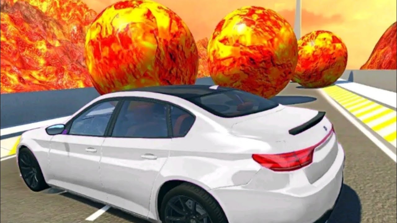 Car Jumping In 🔥 Fire Video Games BeamNG Rock 1M #games #car #fire ...