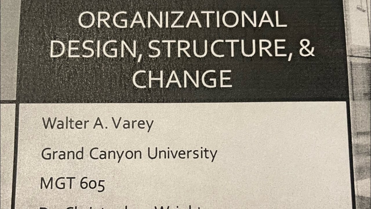 Organizational design, structure, & change. GCU MGT 605 - YouTube