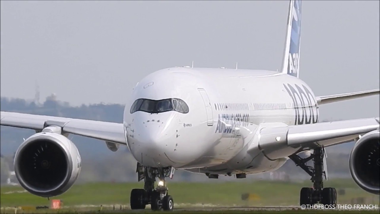A350-1000 F-WMIL msn059 system brakes test RTO at Toulouse - YouTube