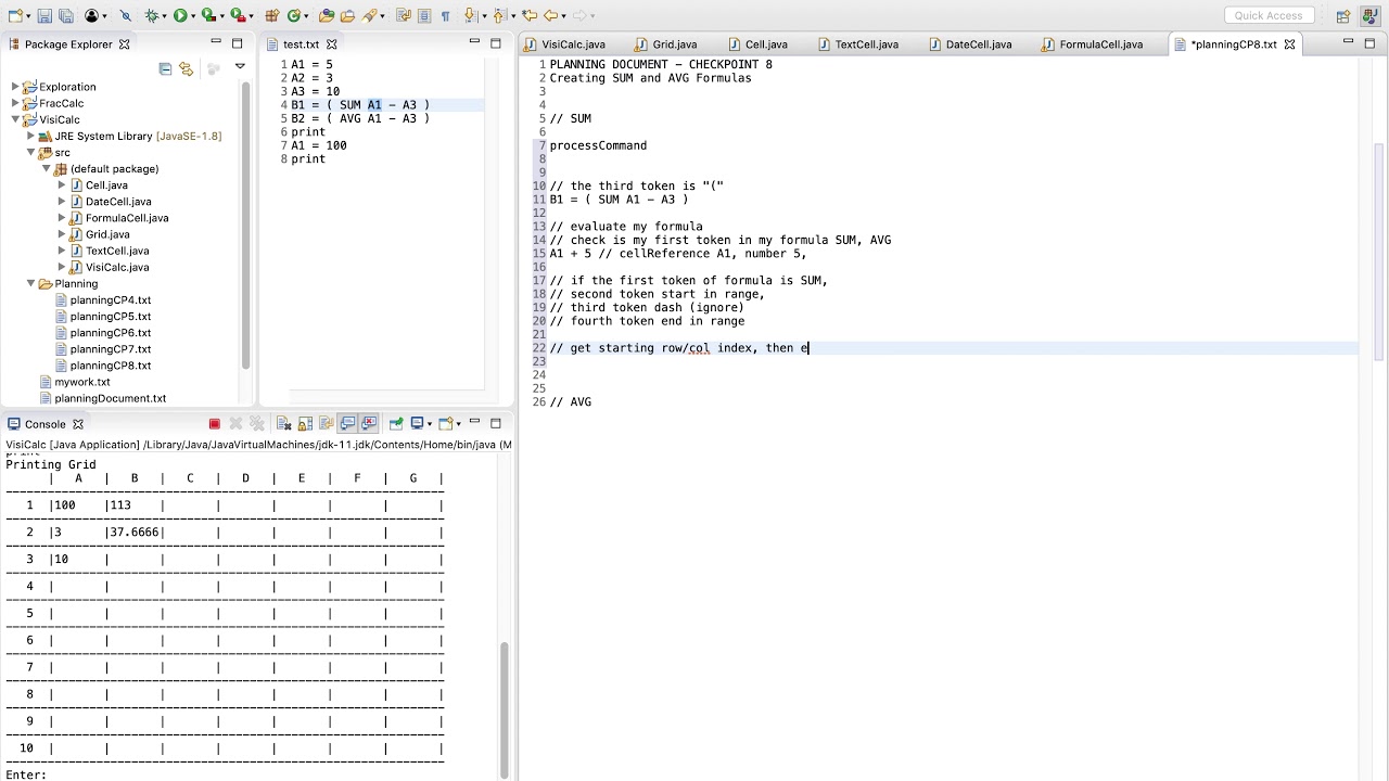 VisiCalc 8 - SUM and AVG FormulaCells - YouTube