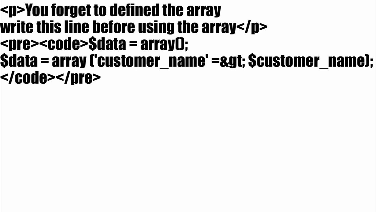 PHP Undefined Variables -- How can I define them properly - YouTube