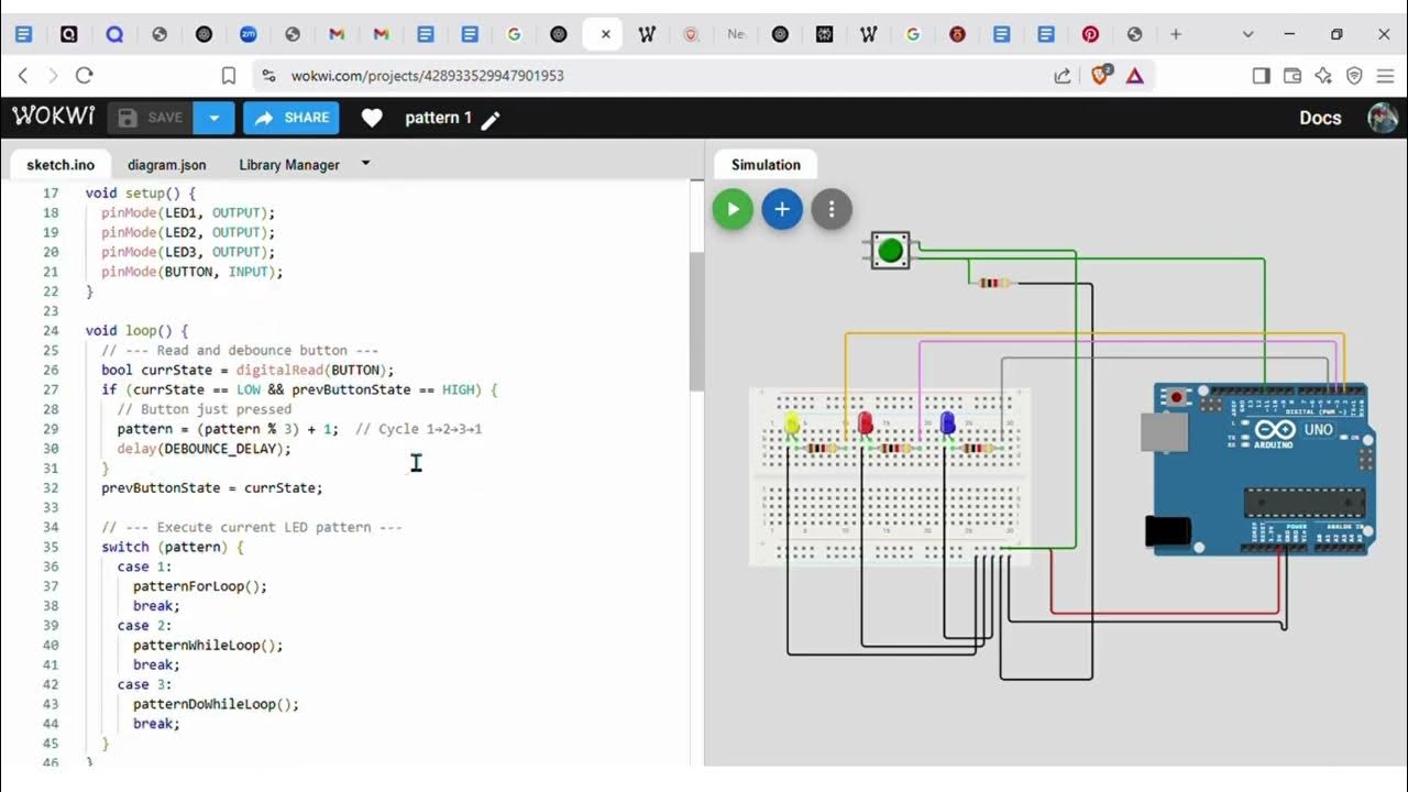 SDLC APPROACH TO ARDUINO LED PATTERNS WITH BUTTON_EXPLANATION - YouTube