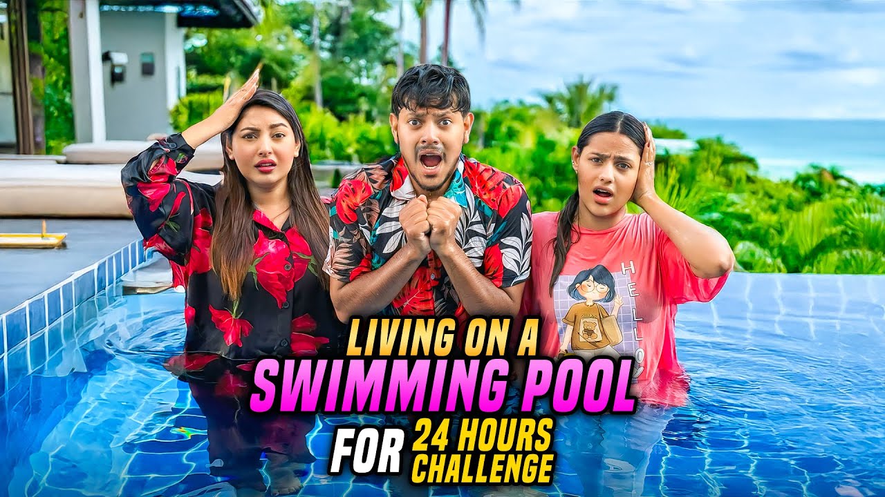 ২৪ ঘণ্টা পানি তে থাকার প্রতিযোগিতা | Living In Swimming Pool For 24 Hours Challenge | Rakib ...