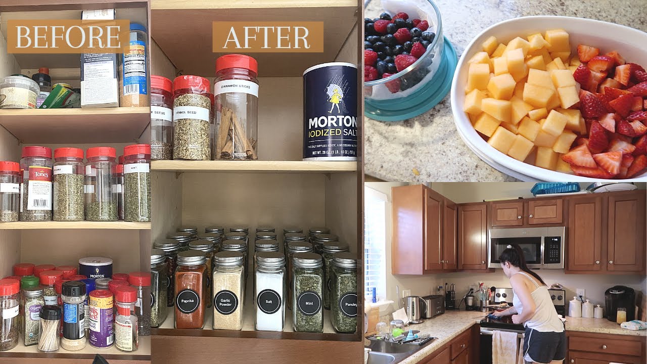 SATISFYING SEASONING ORGANIZATION + Fruit Prep + Kitchen Clean With Me ...