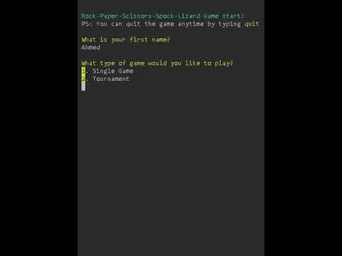 Rock Paper Scissors Spock Lizard Game On Python - YouTube