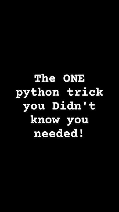 The One Python Trick You Didnt Know You Needed🚀 Programming Python