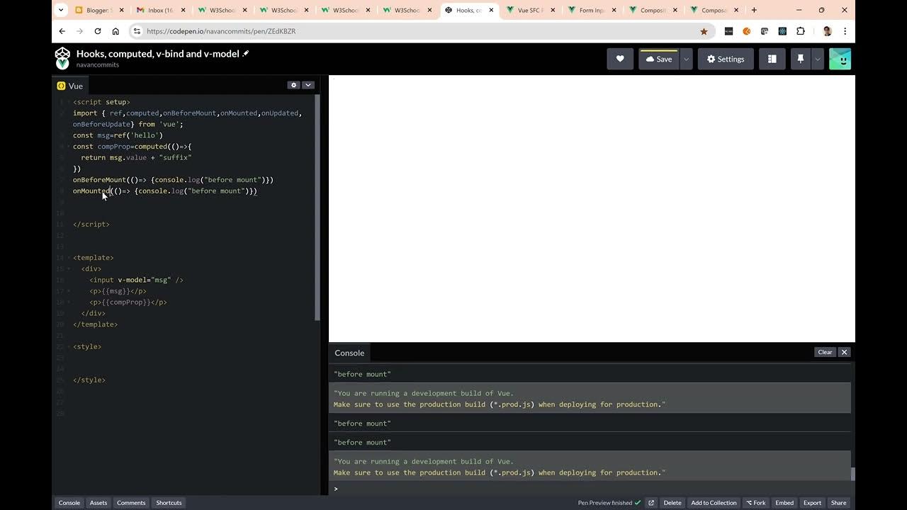 VueJS under 5: Hooks, computed property and v model - YouTube